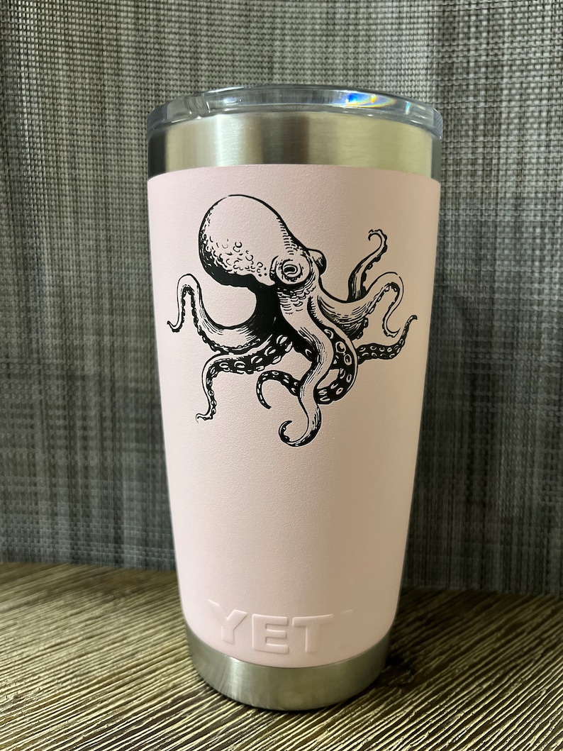 YETI 20oz Rambler Engraved With Octopus Graphic - Etsy