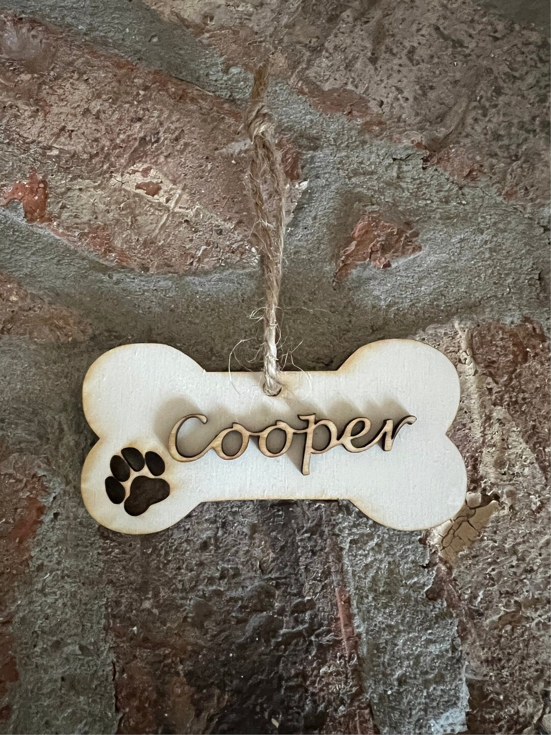 Custom Wooden Dog Bone Ornament - Etsy