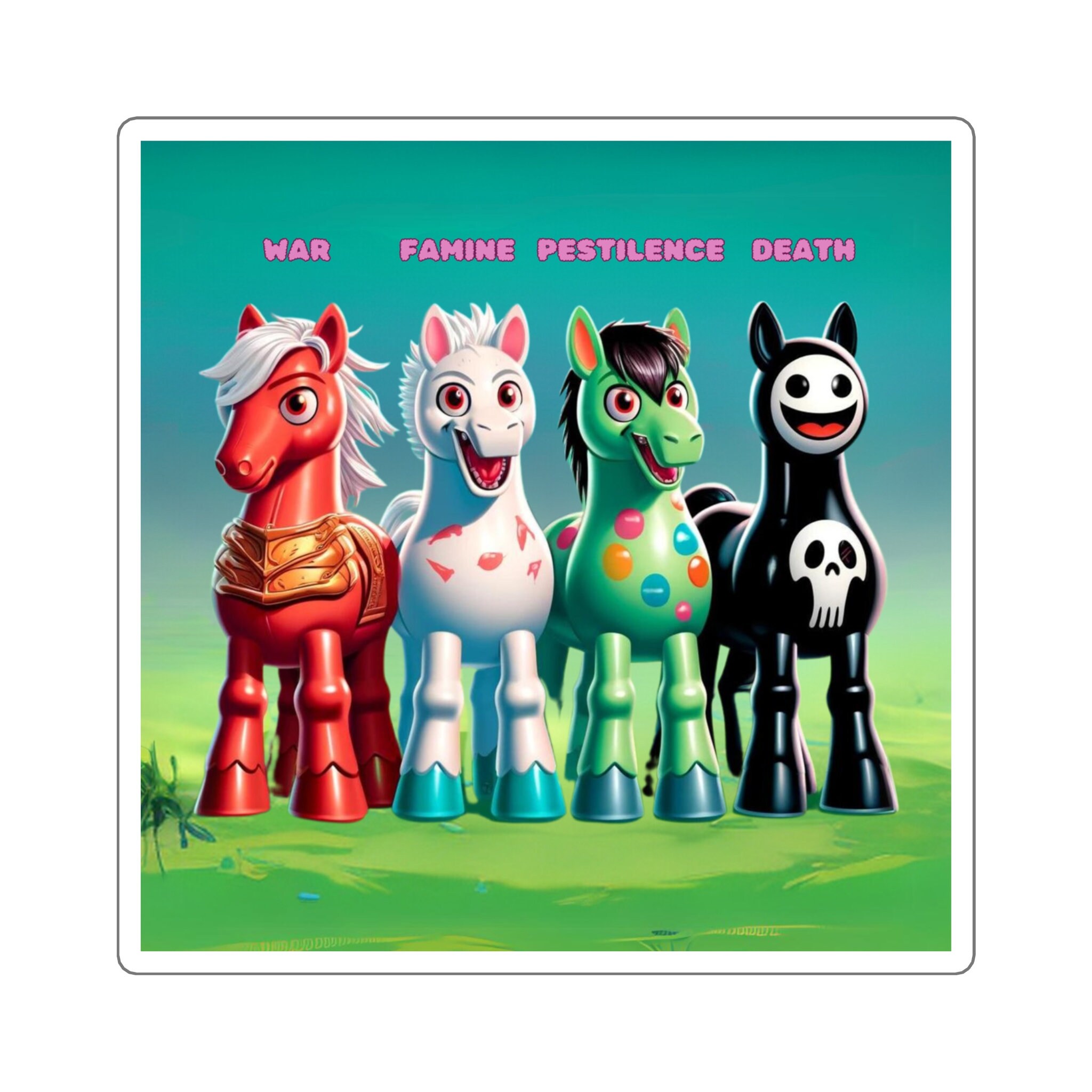 The Four Ponies of the Apocalypse Sticker - Etsy