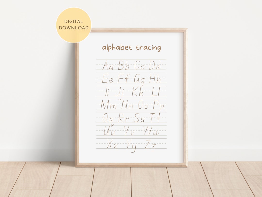 Alphabet Educational Tracing Print, Learning Activity, Playroom ...