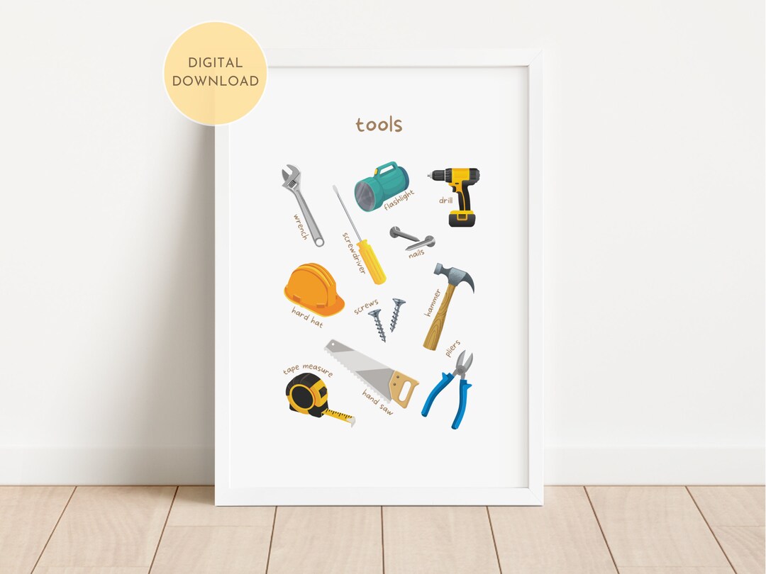 Tools Educational Print, Learning Poster, Playroom Classroom Homeschool ...