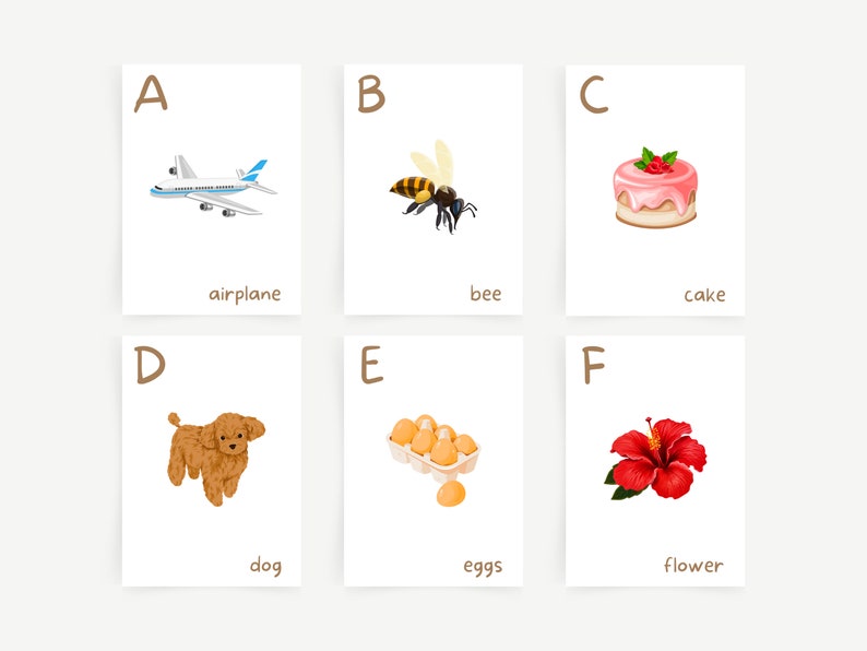 26 Alphabet Flash Cards, Toddler + Kids Learning Tools + Prints ...