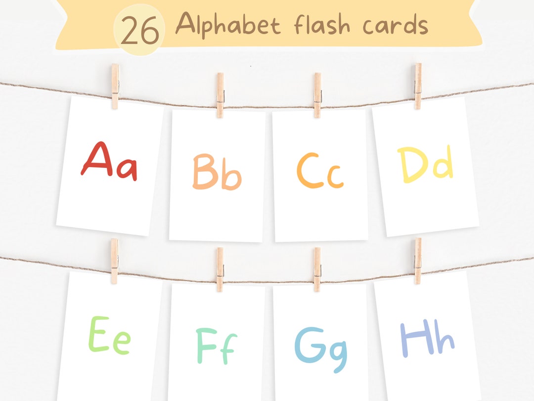 26 Alphabet Flash Cards, Toddler Kids Learning Tools Prints, Homeschool ...