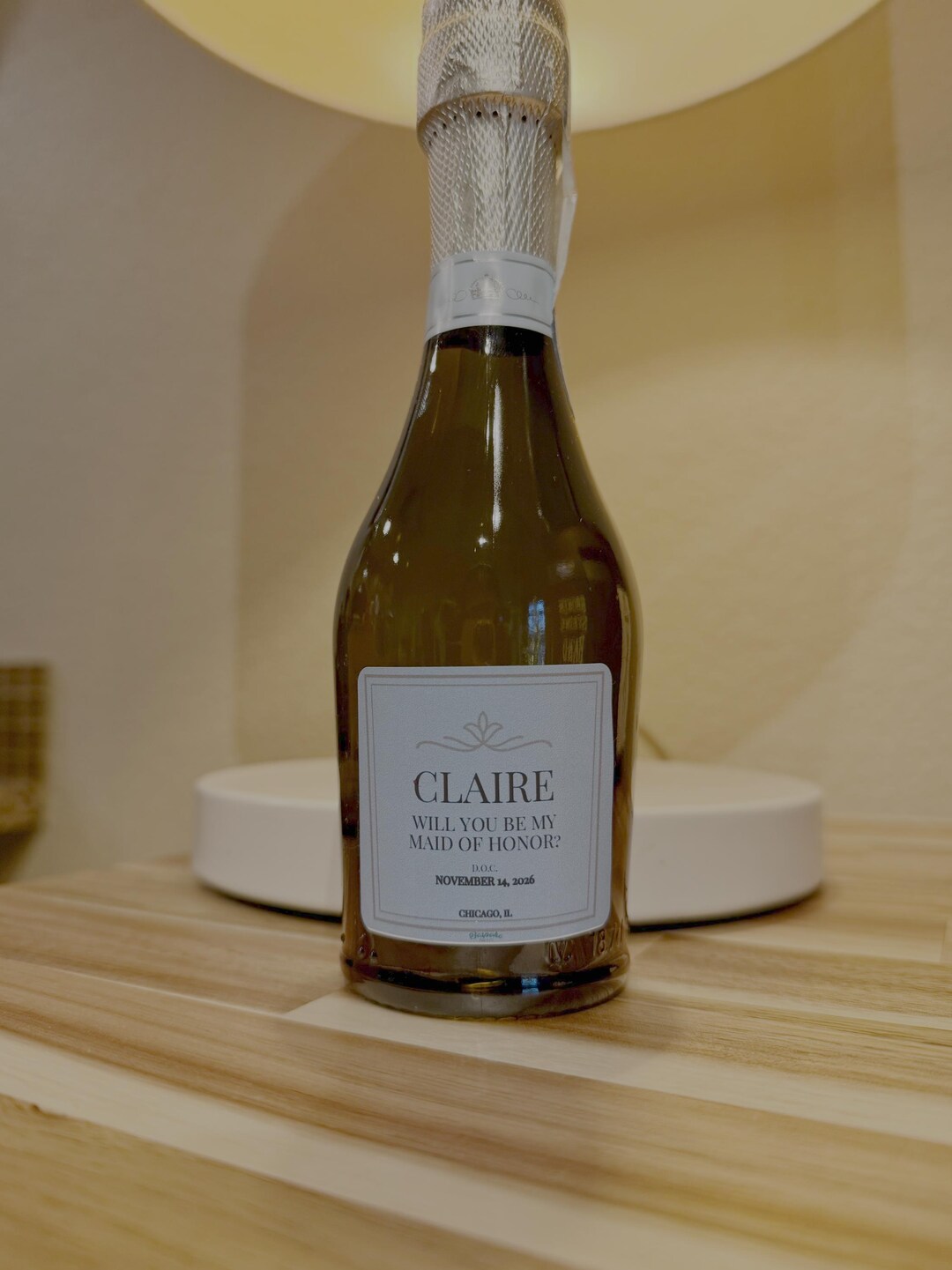 Maid of Honor Proposal Mini Champagne Label | Will You Be My Matron of ...