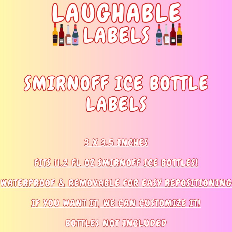 Custom Smirnoff Ice Labels Prank Gift Bridal Party Gifts Bachelorette ...