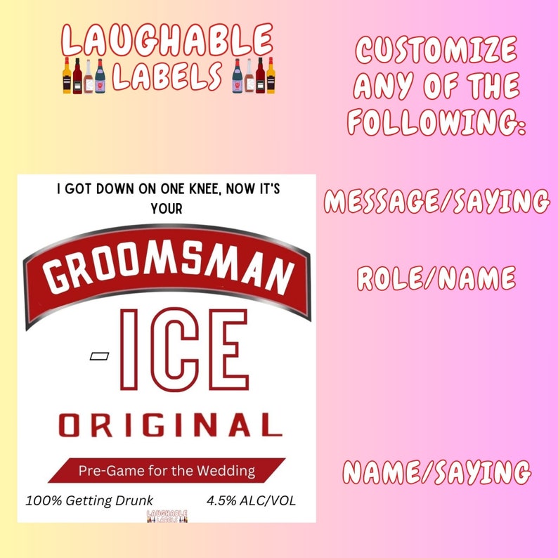 Custom Smirnoff Ice Labels Prank Gift Bridal Party Gifts Bachelorette ...