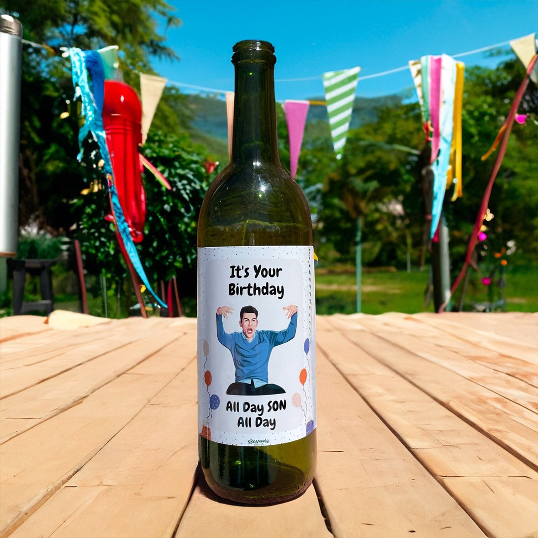 Birthday Wine Label – Custom Funny Wine Bottle Sticker, Waterproof High ...