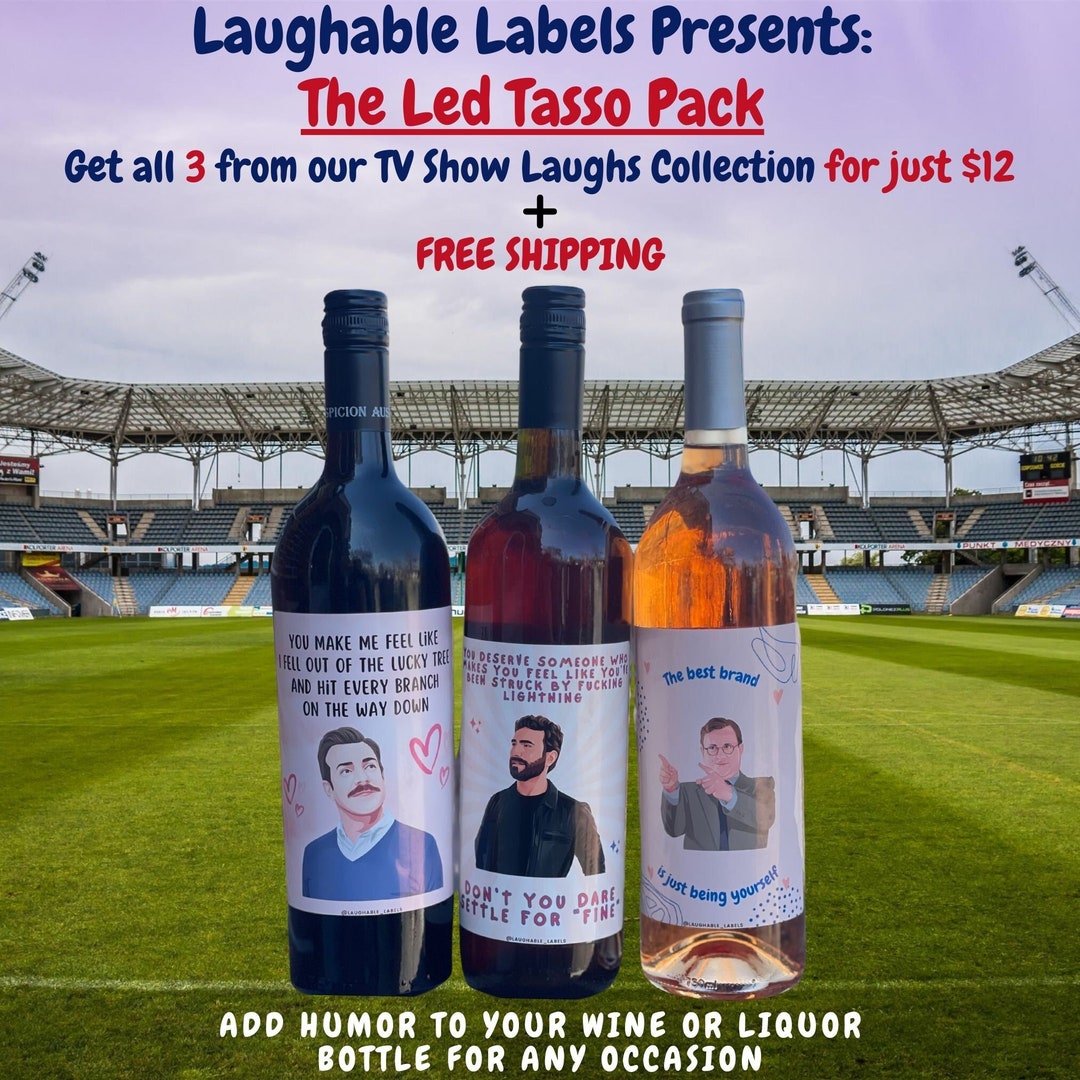 The Led Tasso Pack Custom Wine Labels Ted Lasso Gifts Ted - Etsy