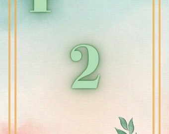 Two Editable Table Numbers Template, Printable Table Numbers - Etsy