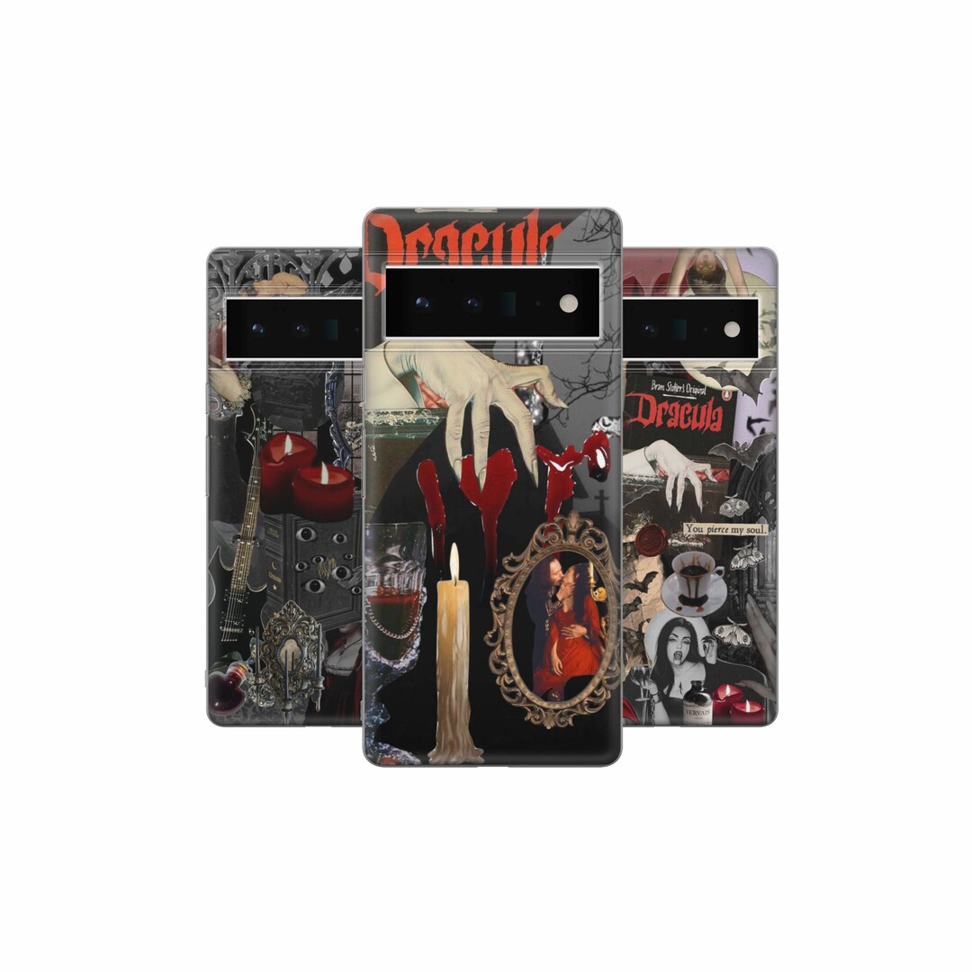 Dracula Art Collage Phone Case Vampire Blood Cover for Pixel 9 8A 7 Pro ...