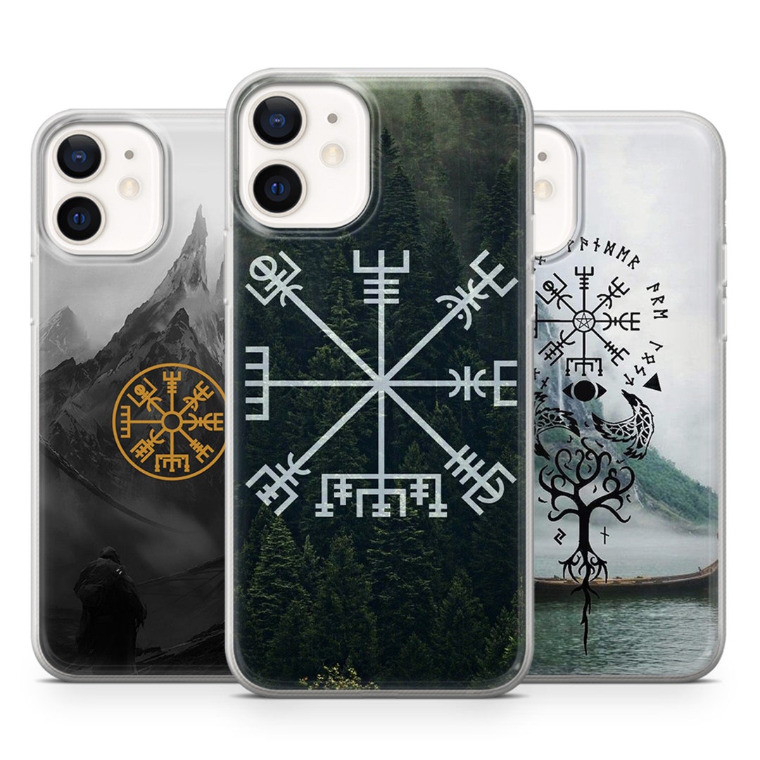 Viking Runes Phone Case Dark Runic Cover for iPhone 15 14 13 12 11 X ...