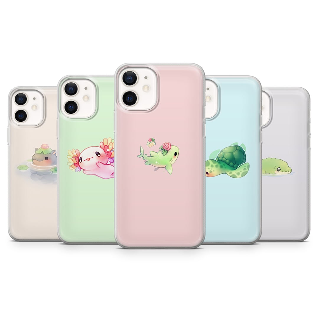 Hippo Axolotl Phone Case Cute Animals Cover for iPhone 14 13 12 11 X ...