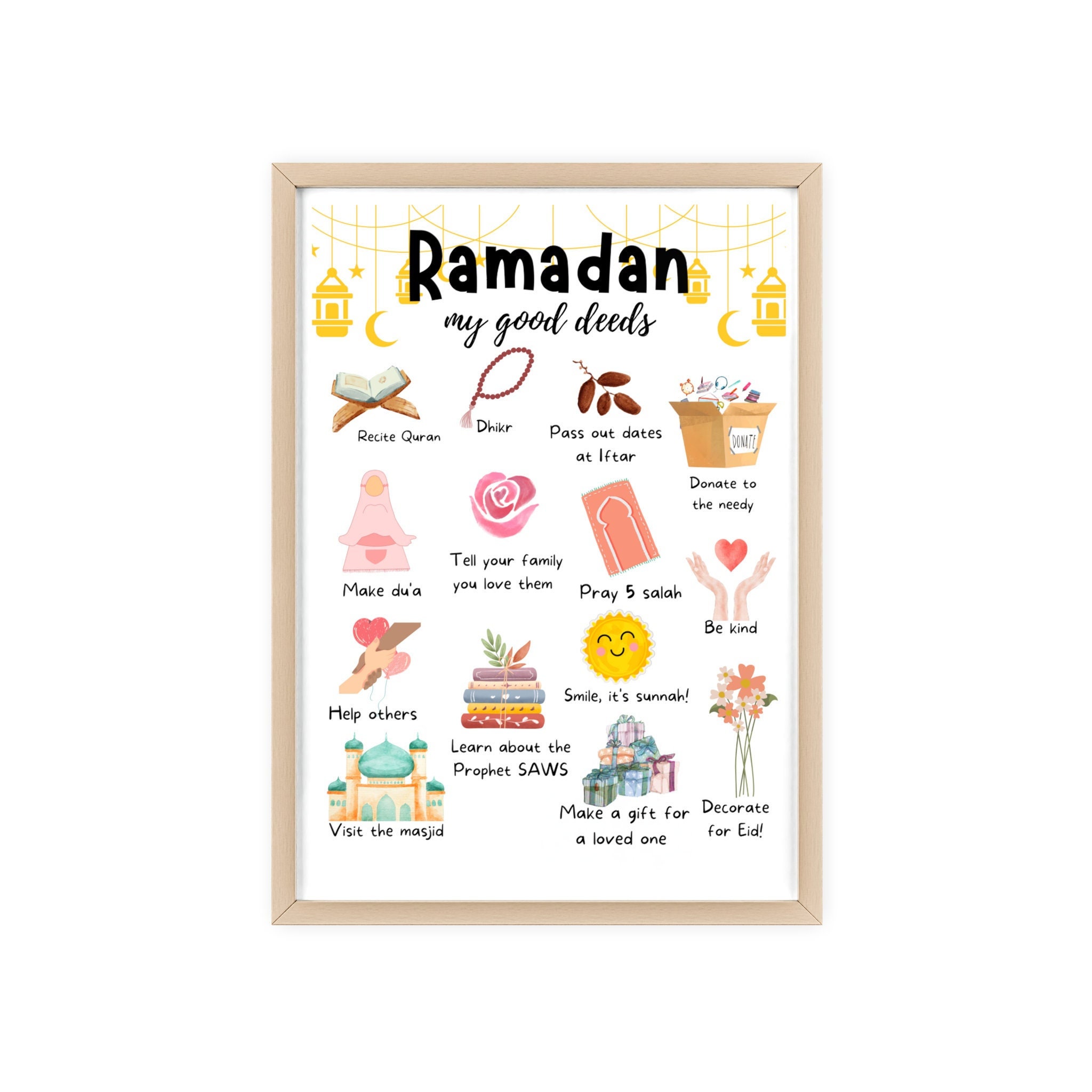 Ramadan Printable for Kids | Ramadan Deeds Poster for Children ...