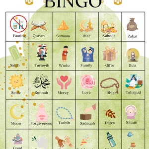 Eid Bingo Printable for Kids | Eid Game for Children | Toddler Digital ...