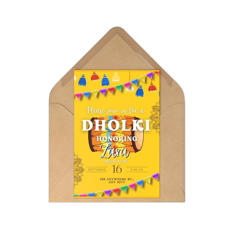 Dholki Invitation | Digital Download | Mehndi Invite | Virtual ...