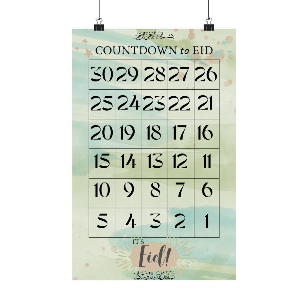 Eid Countdown | Days Until Eid | Ramadan Printable for Kids | Children ...
