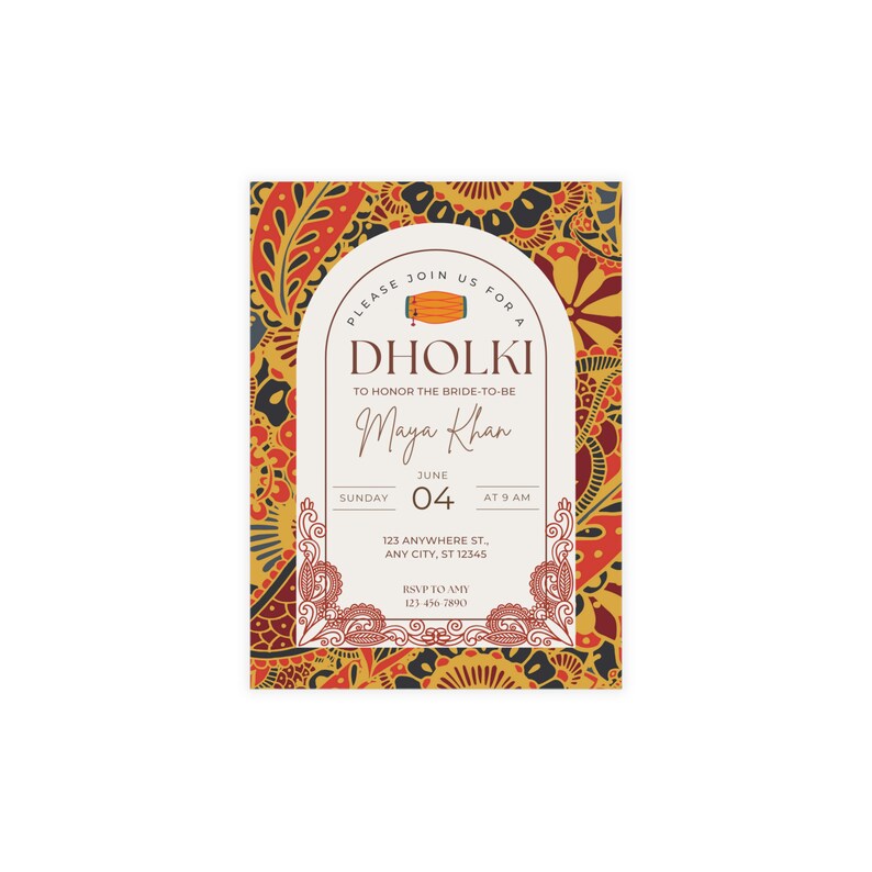 Dholki Invitation | Digital Download | Mehndi Invite | Virtual ...
