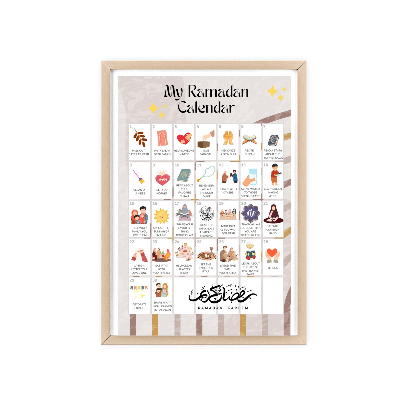 Ramadan Printable for Kids Ramadan Calendar for Children Toddler ...