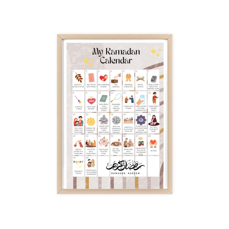Ramadan Printable for Kids Ramadan Calendar for Children Toddler ...
