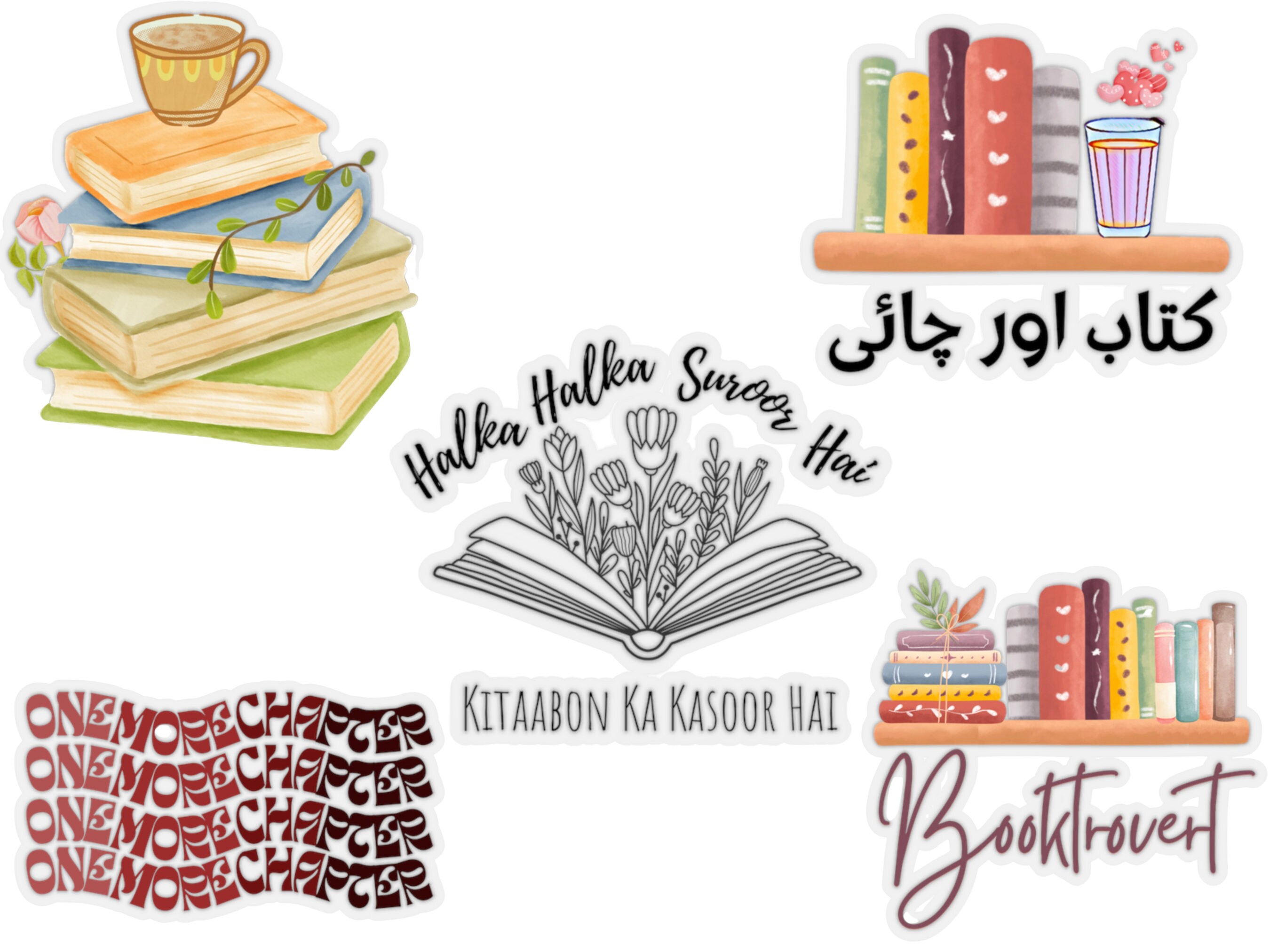 Urdu Book Lovers Sticker Pack Booktok Merch Book Lovers - Etsy