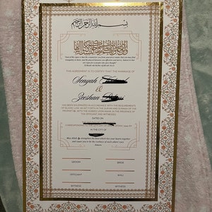 Luxury Nikkah Contract | Nikkah Nama | Personalized | Marriage ...