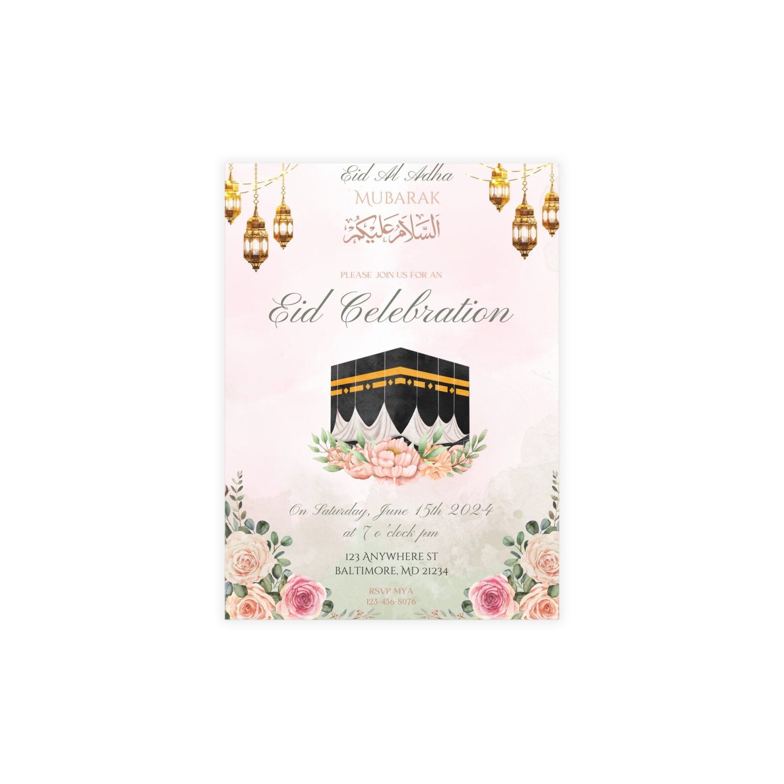 Eid Celebration Invitation | Digital Download | Eid Al Adha Invite ...
