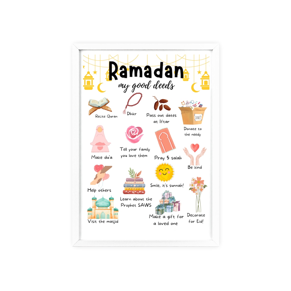 Ramadan Printable for Kids | Ramadan Deeds Poster for Children ...