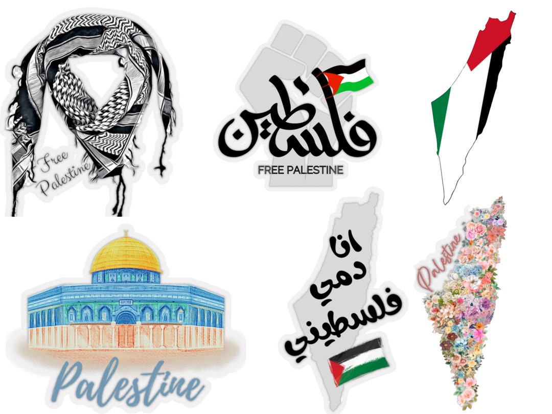 Free Palestine Sticker Pack, Human Rights, Arabic Vinyl Sticker, Save ...