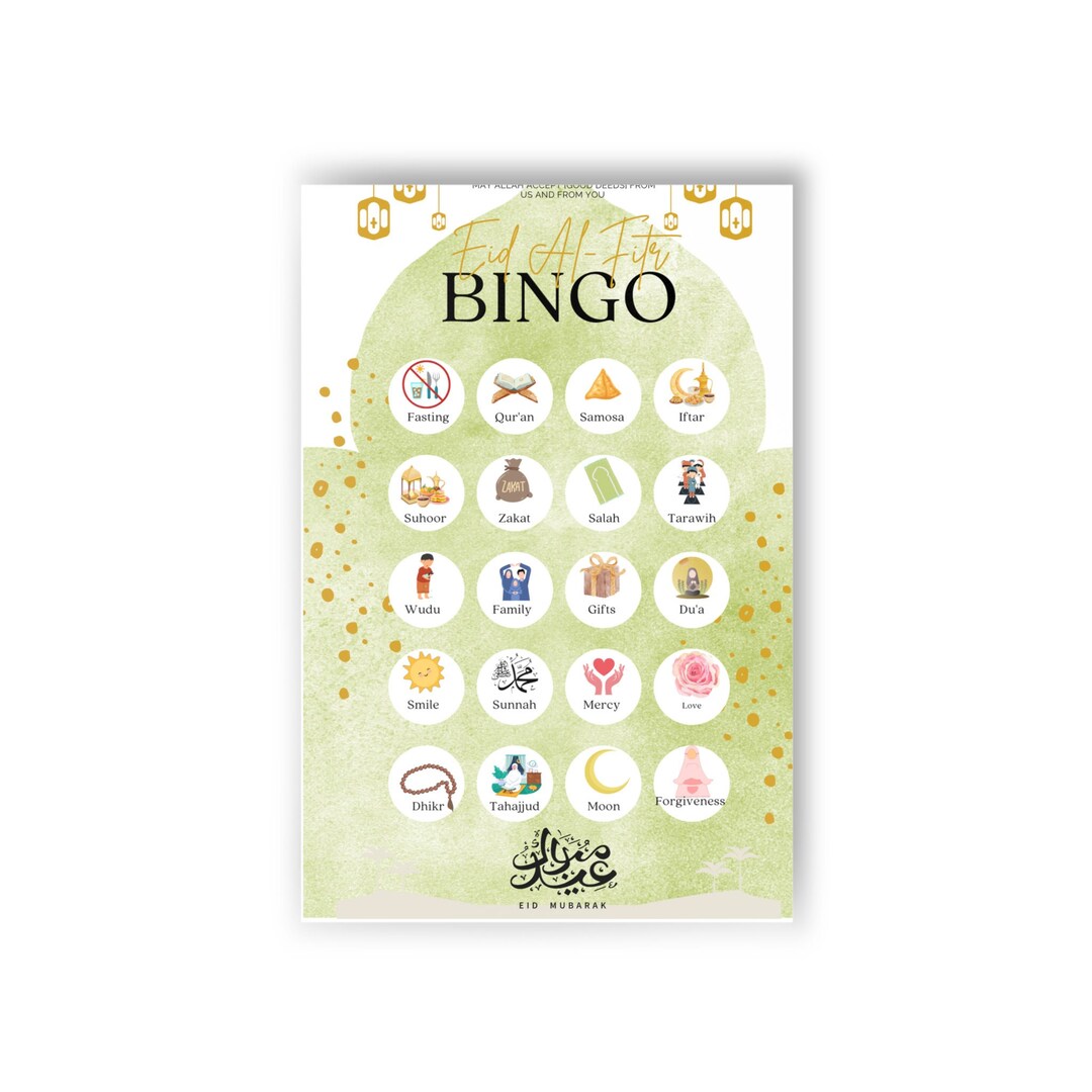 Eid Bingo Printable for Kids | Eid Game for Children | Toddler Digital ...