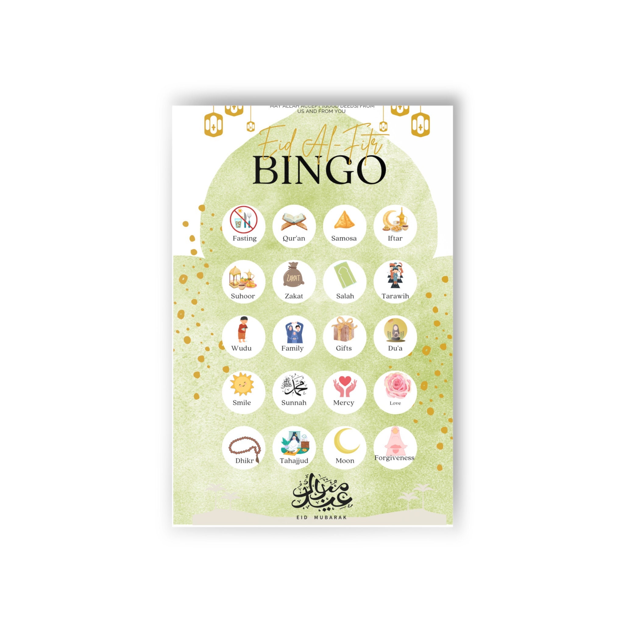 Eid Bingo Printable for Kids Eid Game for Children Toddler Digital ...