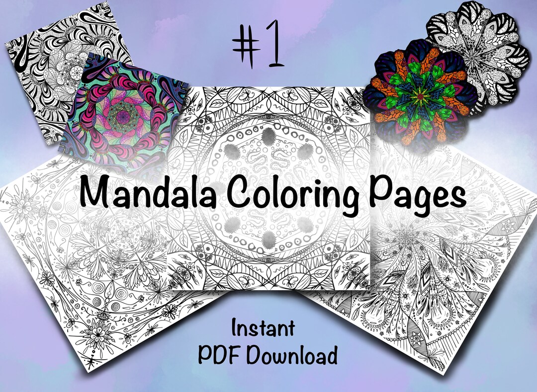 Mandala Coloring Pages - 5 Hand-drawn Designs (instant PDF Download) - Etsy