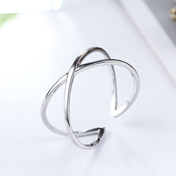 Cross X Shape Ring - Etsy