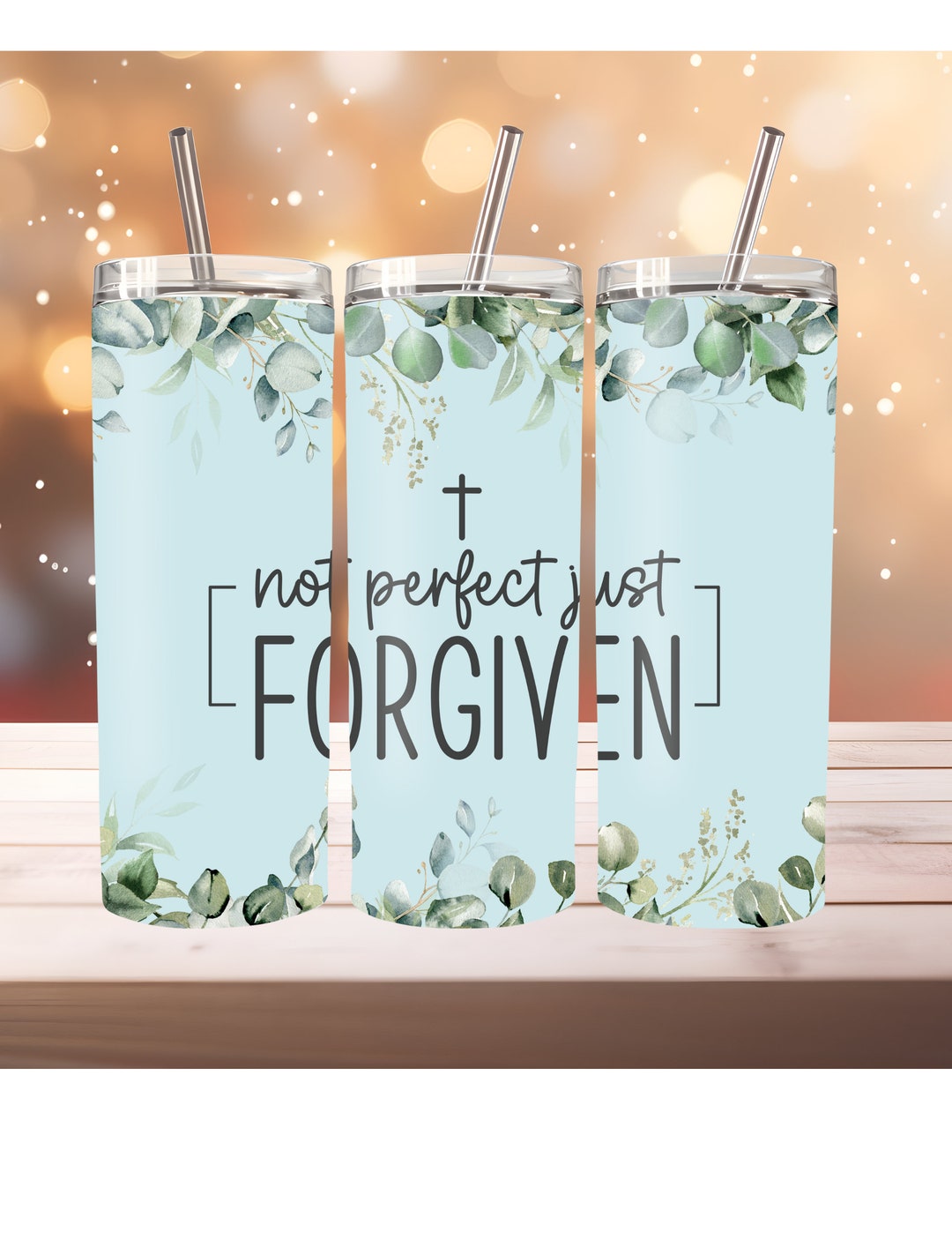Not Perfect Just Forgiven 20 Oz Tumbler, Personalized Affirmation ...
