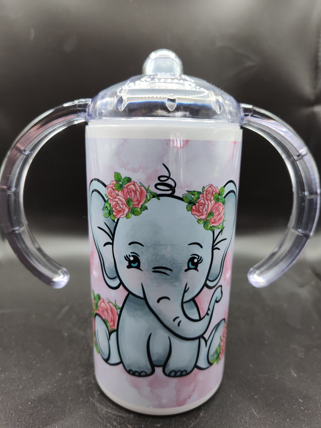 Young Elephant 12 Oz Sippy Cup, Custom Cup, Girls Tip Tumblers ...