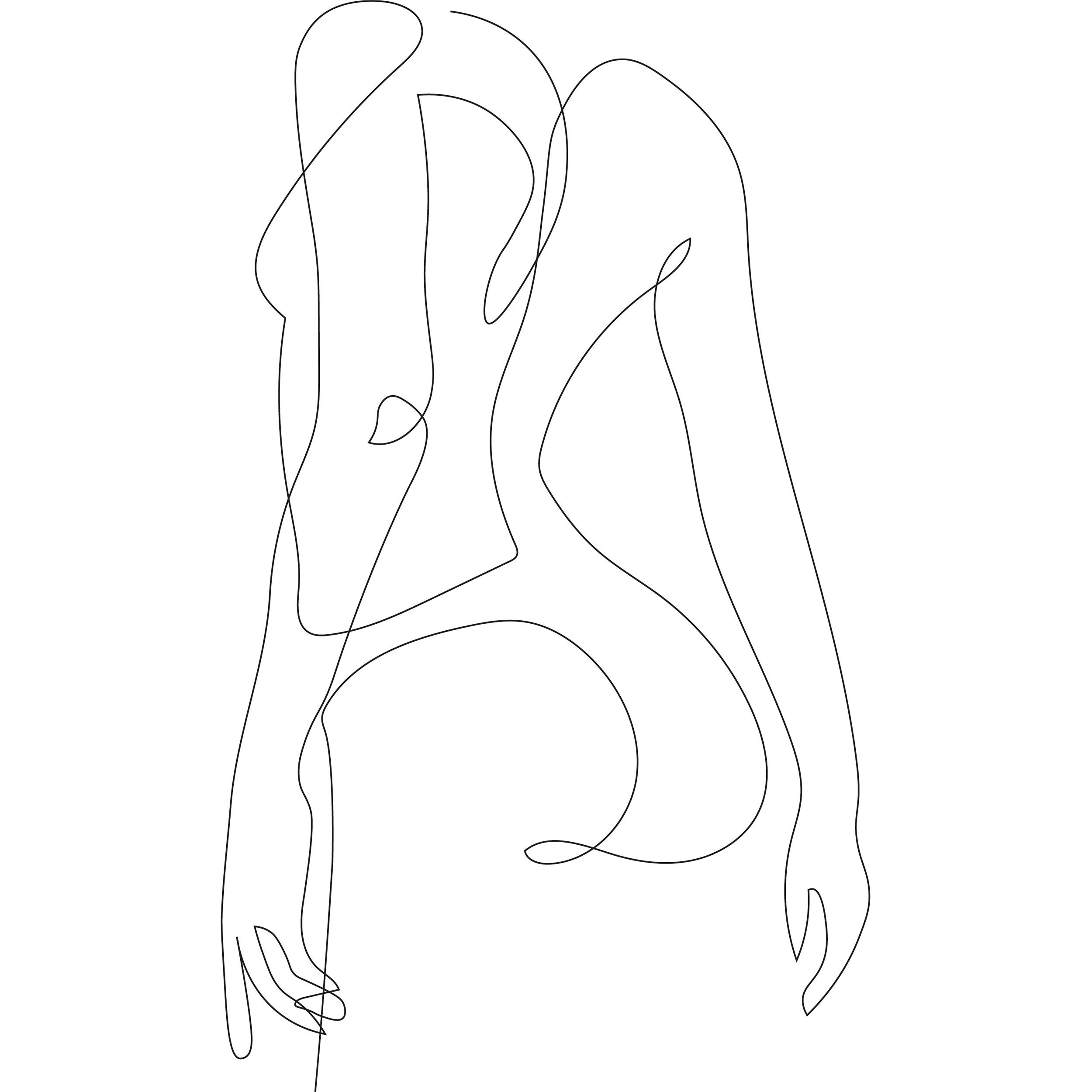 Set of 3 Prints One Line Female Body Art Print Minimalist - Etsy