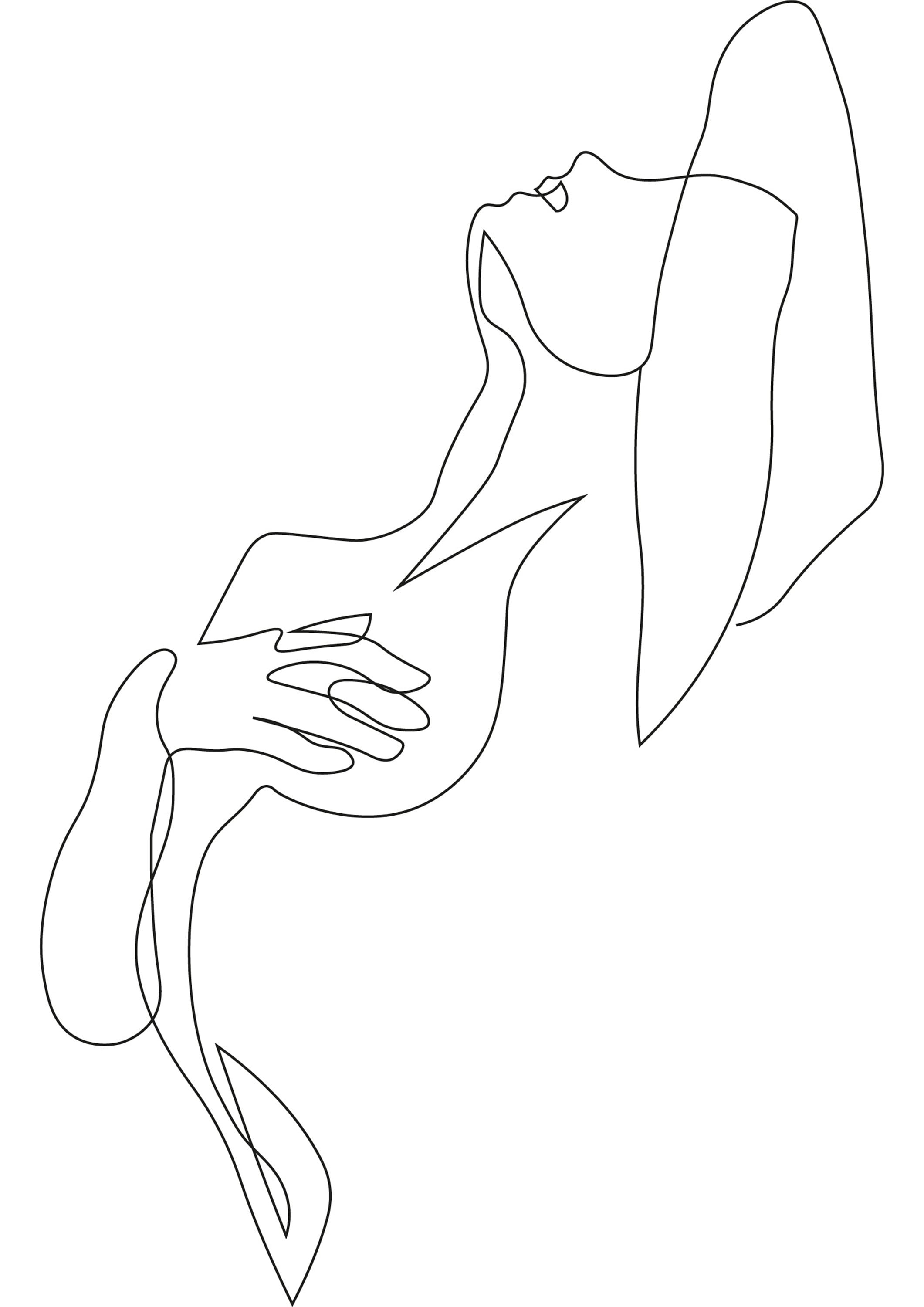 Set of 3 Prints One Line Female Body Art Print Minimalist - Etsy