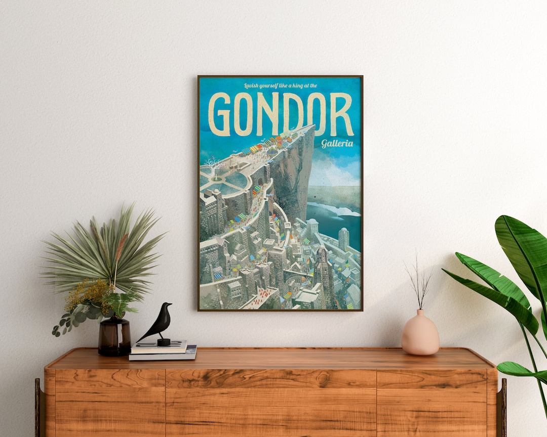 Gondor Poster, the Hidden City of Beleriand, Lord of the Rings Travel ...