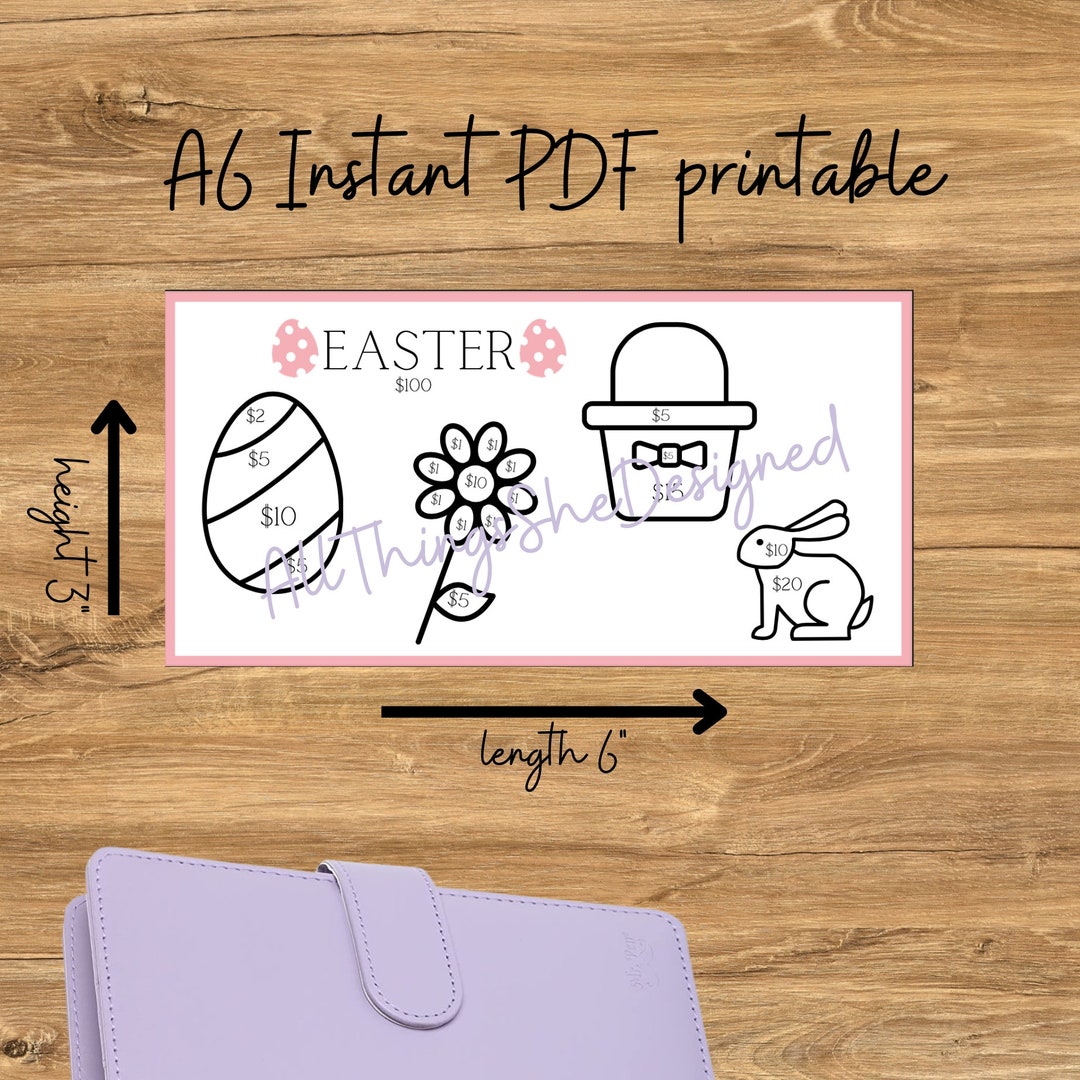 Easter Savings Challenge Cash Budgeting Cash Savings A6 Instant ...