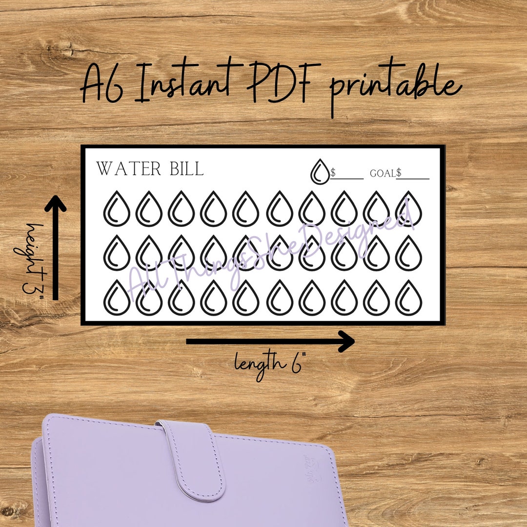 Water Bill Savings Challenge | Cash Budgeting | Cash Savings | A6 ...