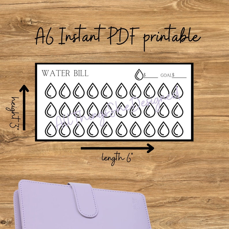 Water Bill Savings Challenge | Cash Budgeting | Cash Savings | A6 ...