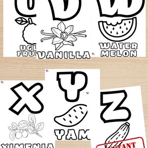 Alphabet Learning| Fruit + Veggie| Kids Coloring Pages (26 Pages ...