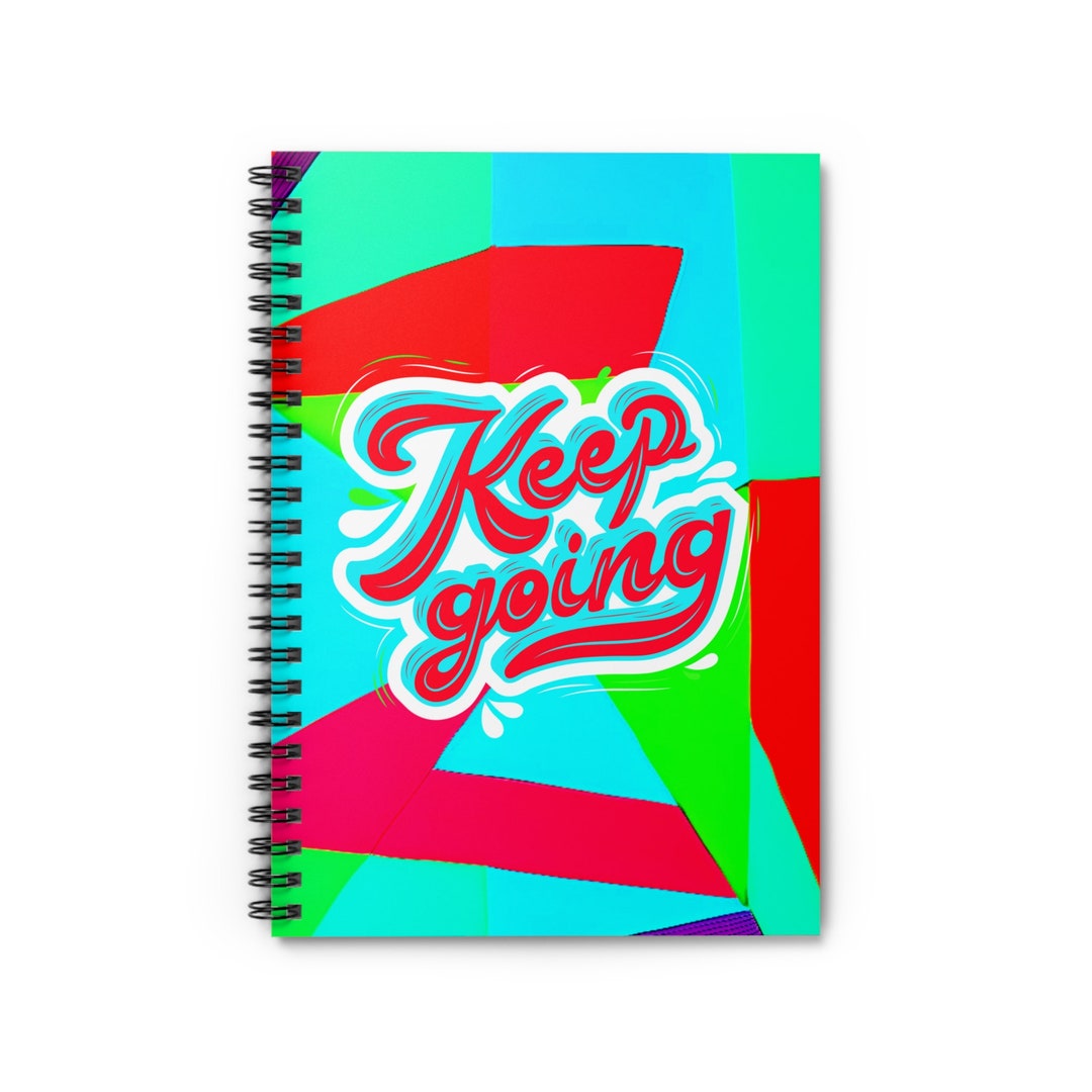 Keep Going Positive Motivational Spiral Notebook Ruled Line - Etsy