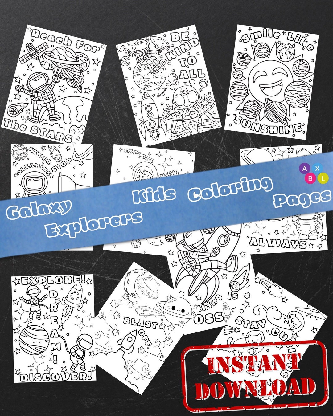 Galaxy Explorers Kids Coloring Pages (10 Pages) | Printable| Digital ...