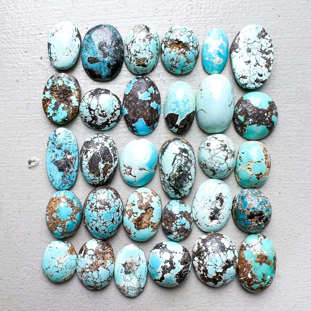 Tibetan Turquoise Cabochon - Baby Blue Turquoise - Natural Tibetan ...