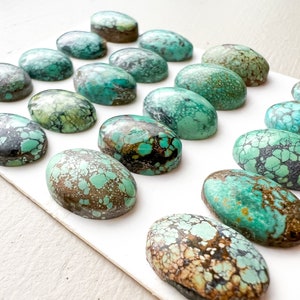 14x10mm Hubei Turquoise Cabochon Blue Green Turquoise Natural Hubei ...