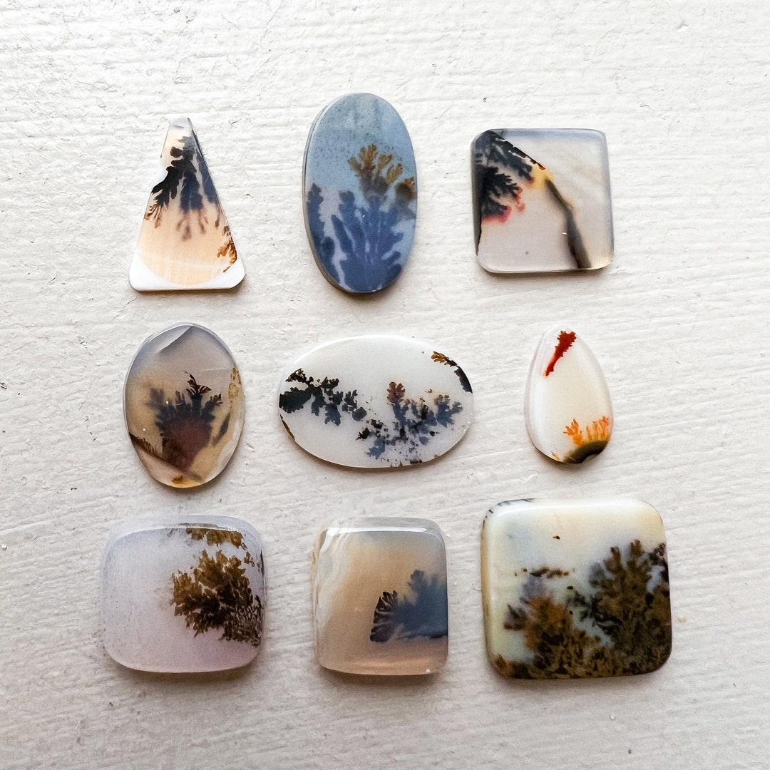 11-17mm Dendritic Agate Cabochon Scenic Agate Dendrite Agate Cabochon ...