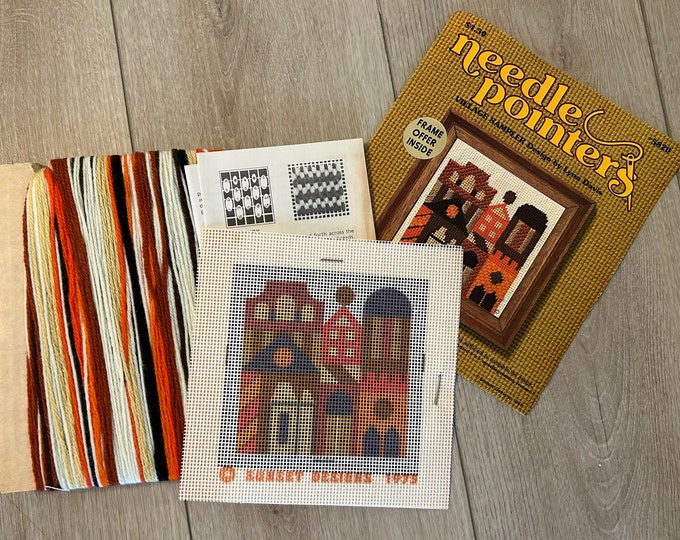 New Vintage Sunset Designs Village Sampler Crewel Embroidery DIY Kit ...