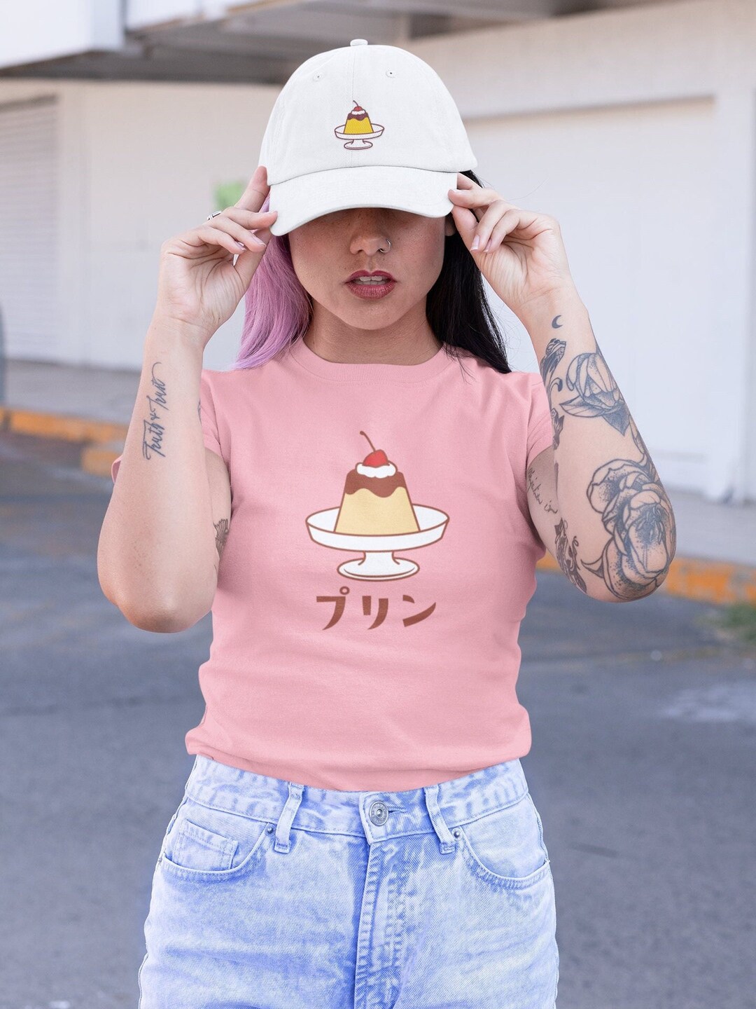 Purin T-shirt Custard Pudding T-shirt Japanese Dessert Tee Kawaii Shirt ...