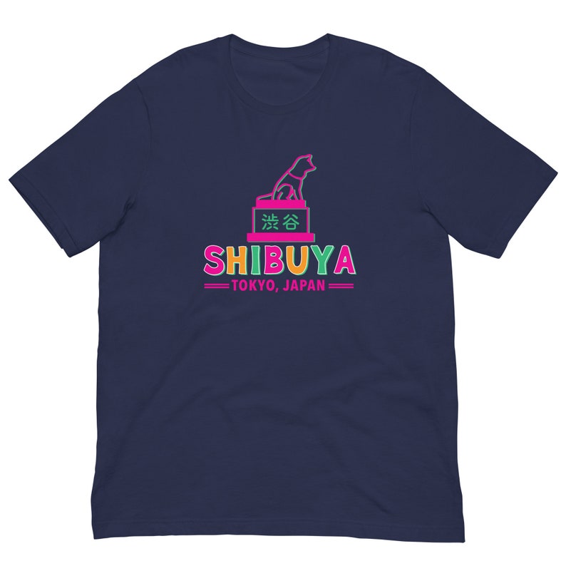 Shibuya Hachiko Neon T-shirt Kawaii Shirt Tokyo Unisex Tee Akita Dog - Etsy