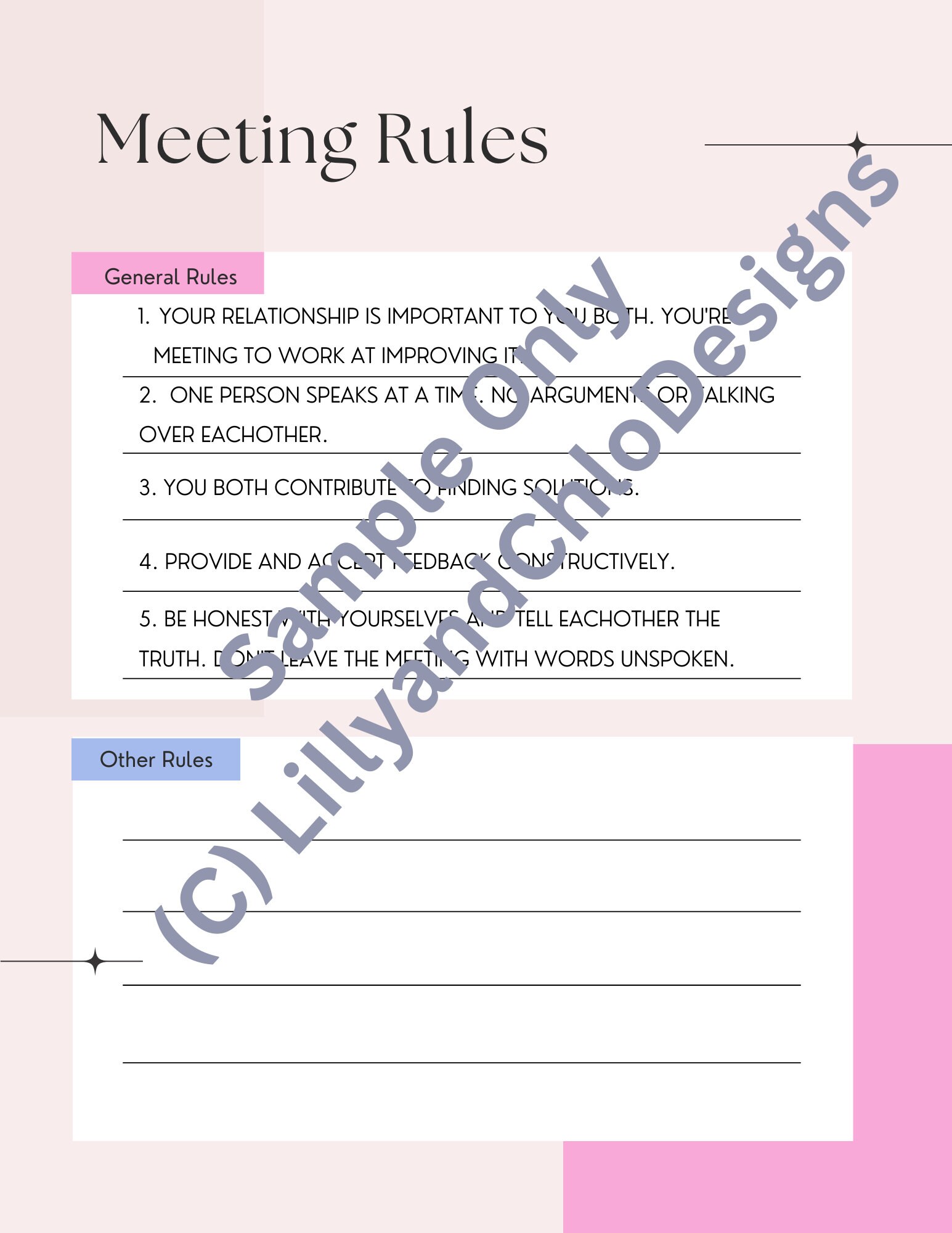 Couples Relationship Meeting Toolkit - Editable Pdf - Couples, Marriage ...